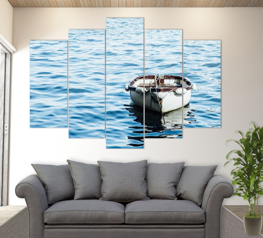Lonely Boat on the Water Canvas Print, Travel Wall Art, Traveler Gift ...