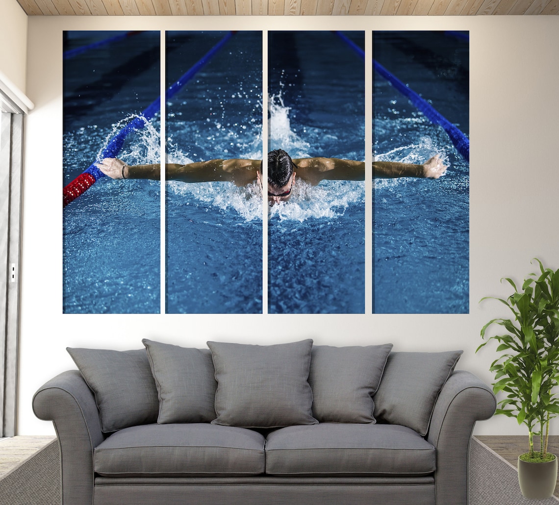 Swimming Wall Art, Swimming Canvas Print, Water Pool, Swimming ...