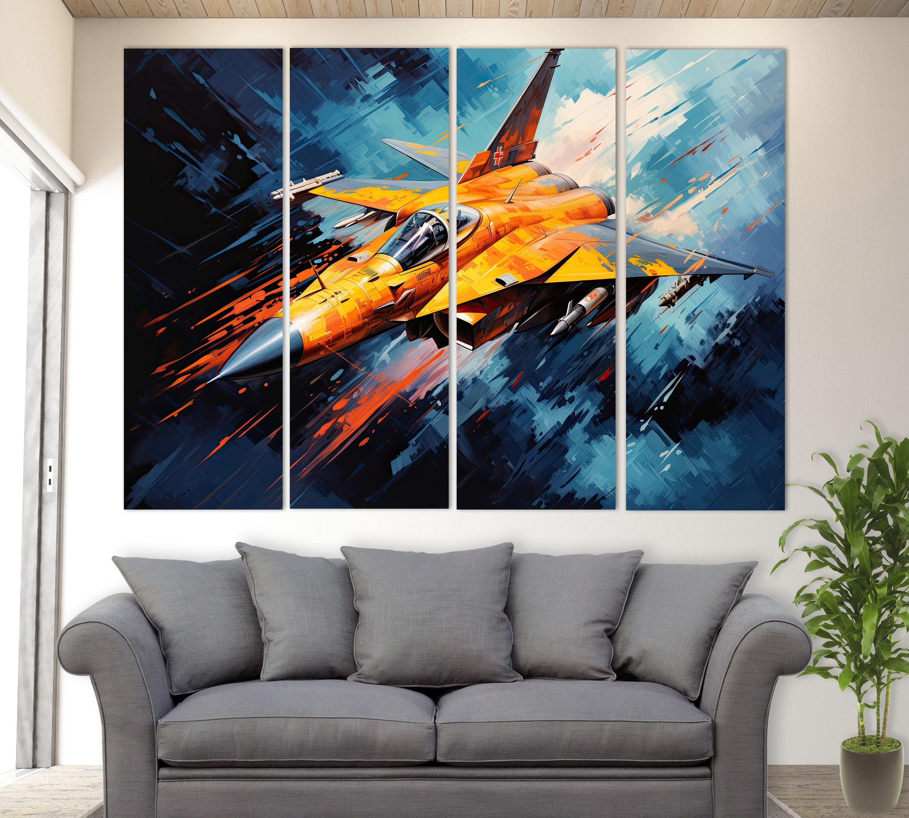 Abstract Fighter Jet, Abstract Art, Abstract Jet, Fighter Jet Canvas ...