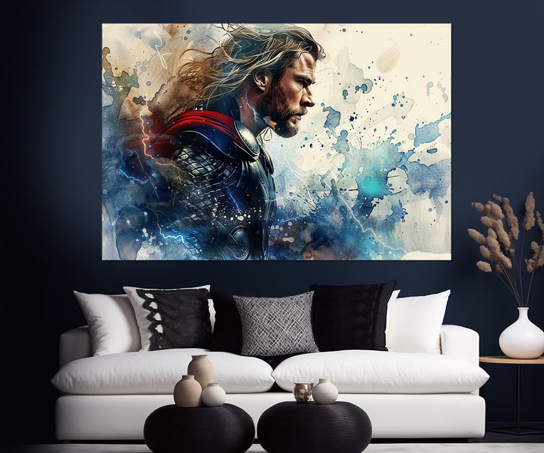 Thor Canvas Print, Thor Painting, Avengers Wall Art, Comics Canvas Art ...