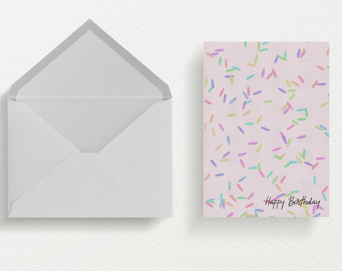 Confetti Happy Birthday Card - Etsy