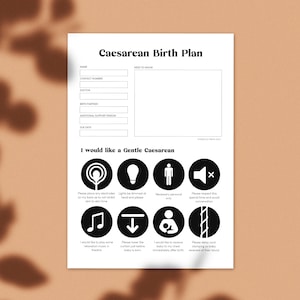 CAESAREAN BIRTH PLAN Instant Download | Easy to Fill C-section Birth ...