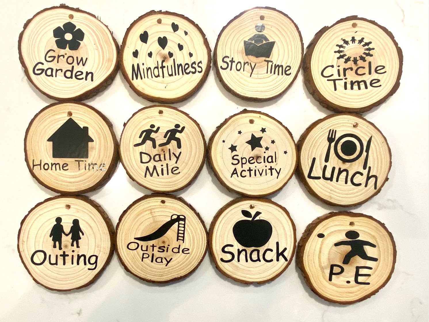 Personalised Visual Classroom Timetable Wood Slice Timetable - Etsy