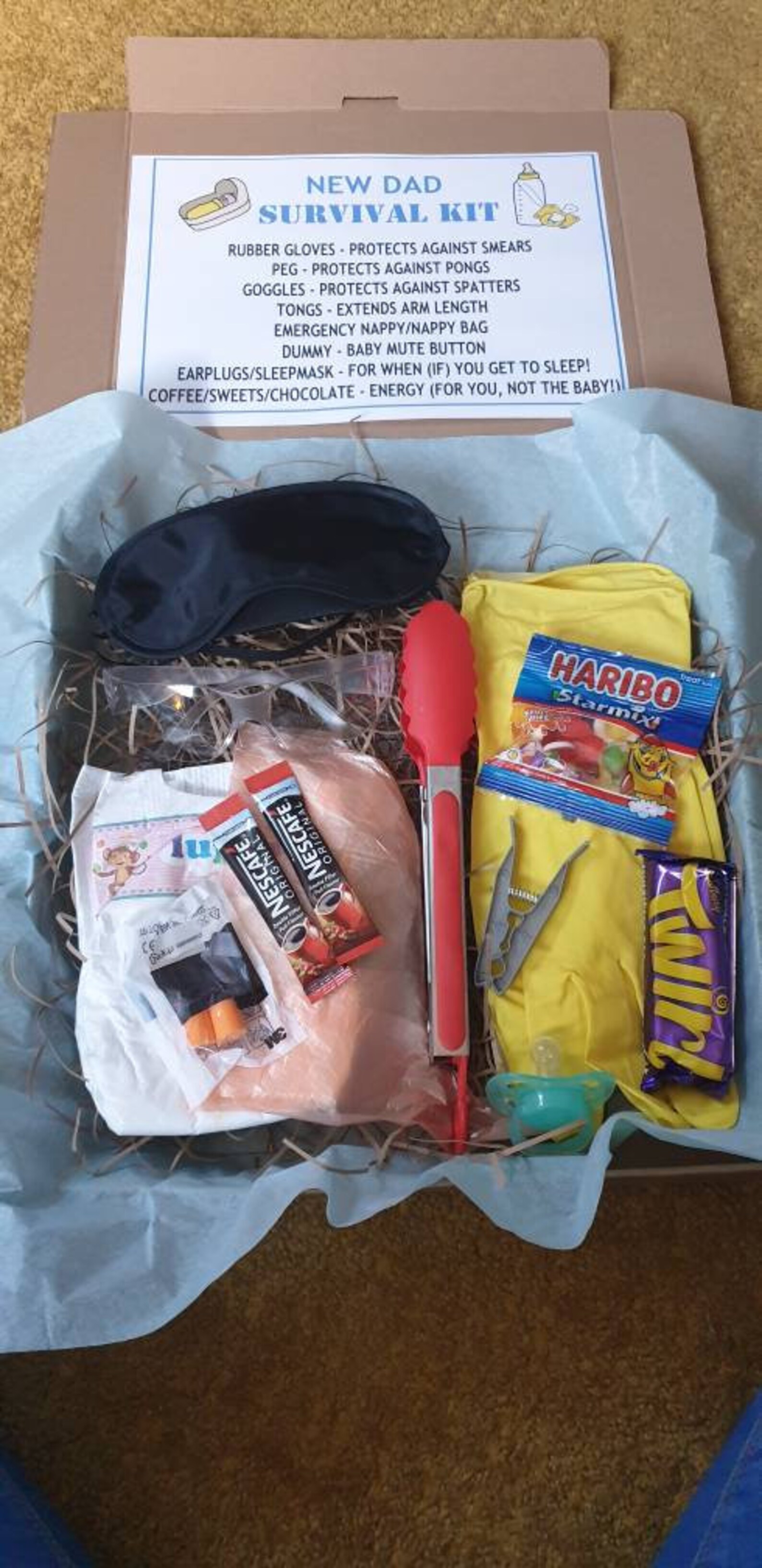 New Dads Survival Kit/letterbox Gifts /baby Shower/ Funny Gift ...