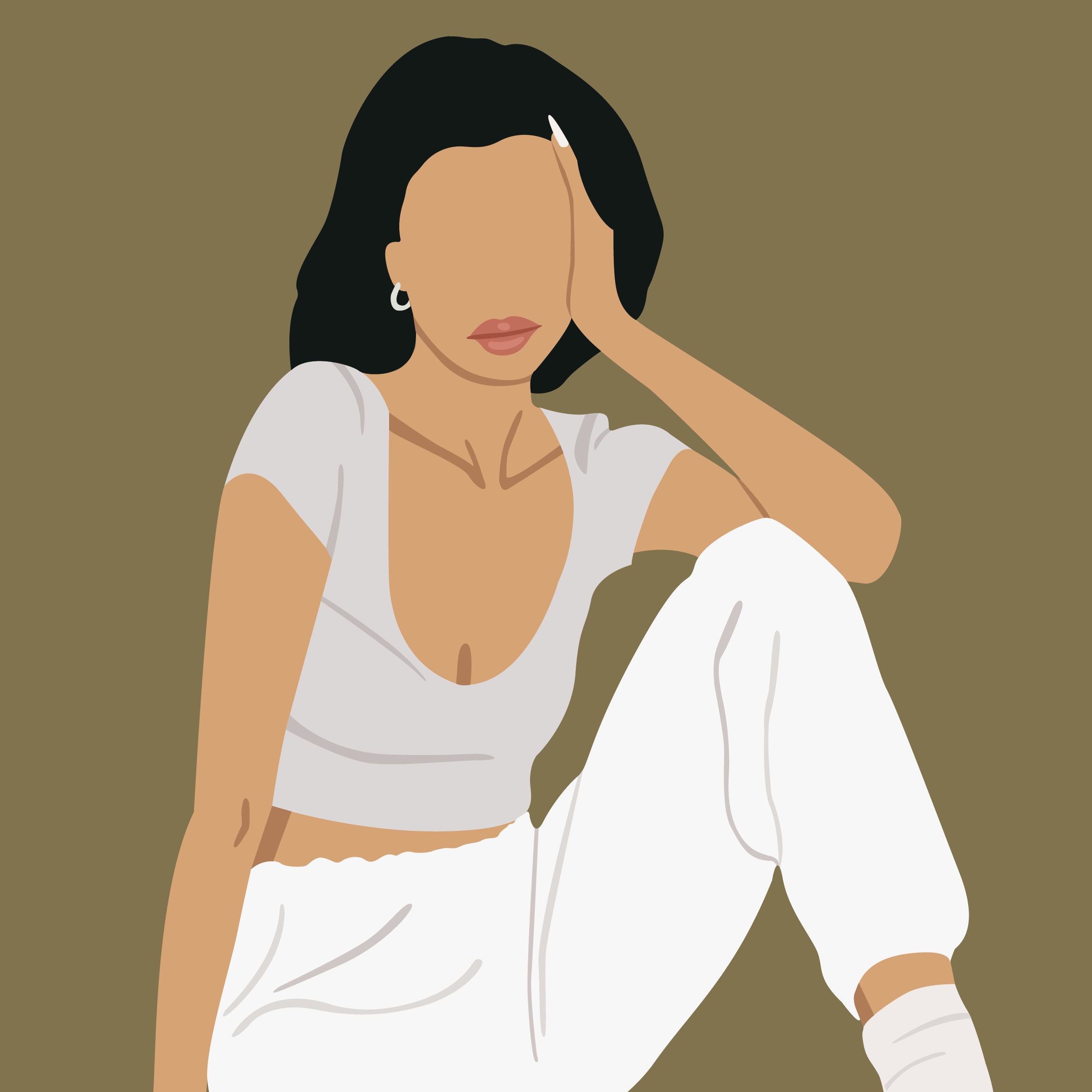 Retrato minimalista personalizado sin rostro / Ilustración de | Etsy