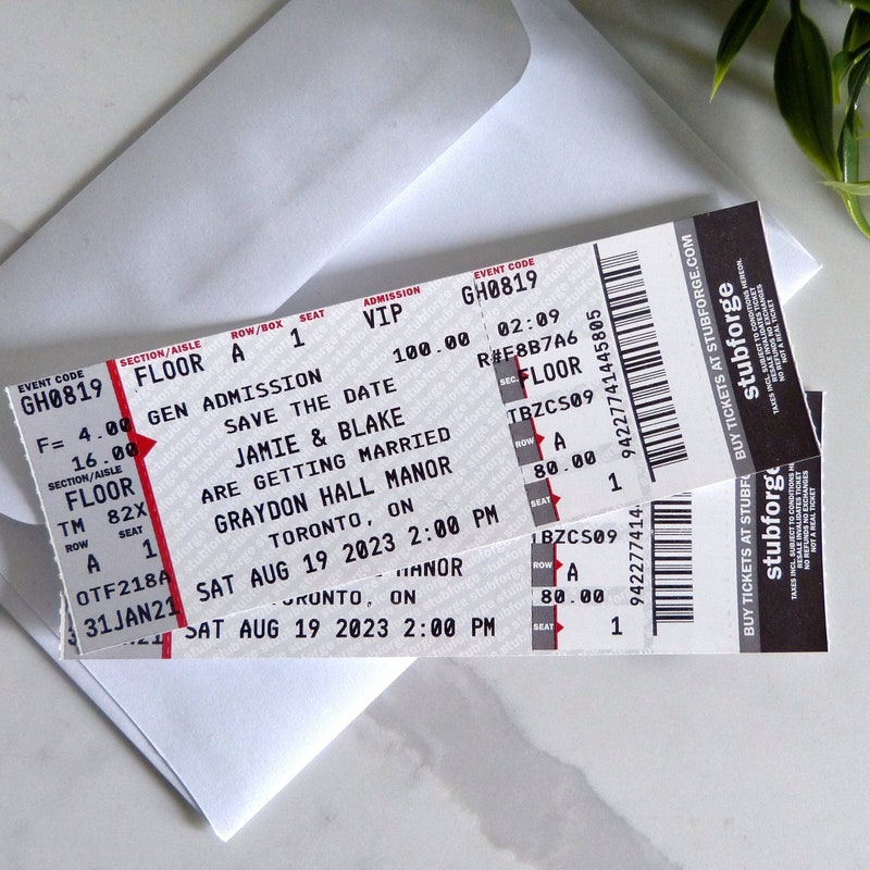 Ticket Style Invite - Etsy