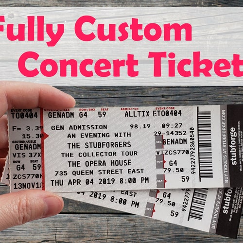 Custom Concert Ticket Fully Customizable Ticketmaster Fake - Etsy