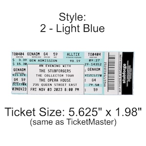 Custom Concert Ticket - Fully Customizable - Ticketmaster Fake Concert ...