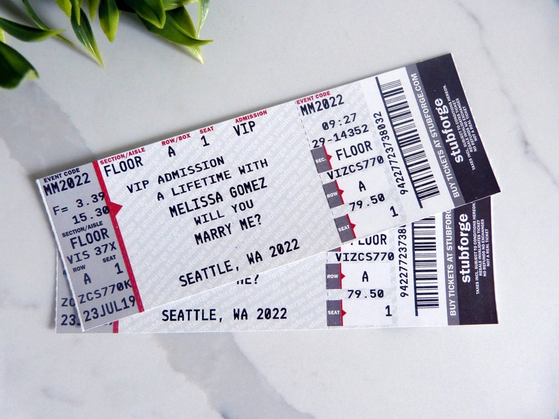 PRINTED Will You Marry Me Proposal Concert Ticket Custom - Etsy