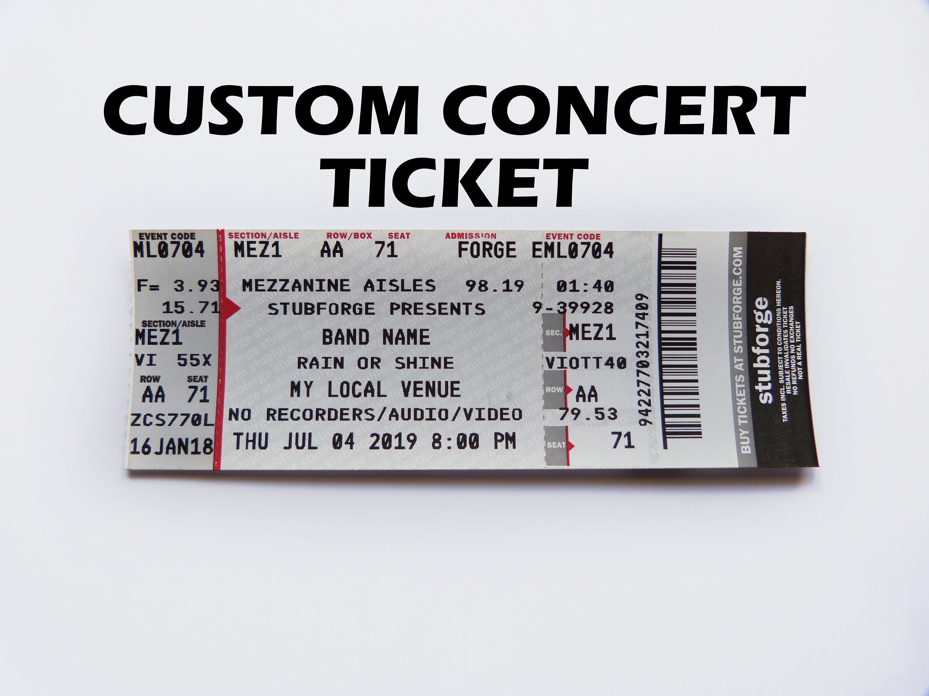 Printable Fake Concert Tickets Printable World Holiday