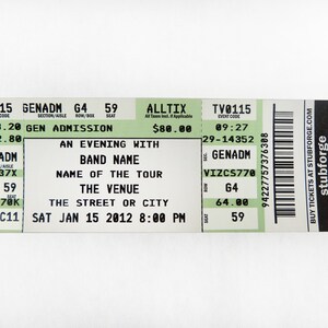 Custom Concert Ticket Fully Customizable Ticketmaster Fake - Etsy