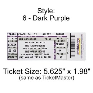 Custom Concert Ticket - Fully Customizable - Ticketmaster Fake Concert ...