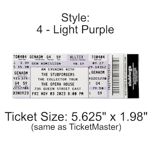 Custom Concert Ticket - Fully Customizable - Ticketmaster Fake Concert ...