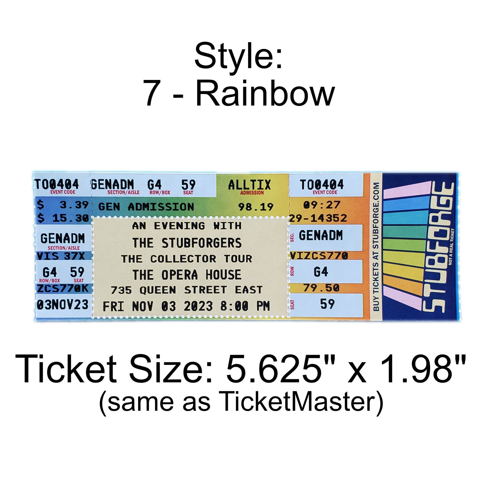 Custom Concert Ticket Fully Customizable Ticketmaster Fake Concert ...