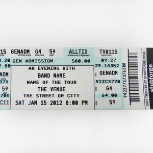 Custom Concert Ticket Fully Customizable Ticketmaster Fake - Etsy