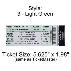 Custom Concert Ticket - Fully Customizable - Ticketmaster Fake Concert ...