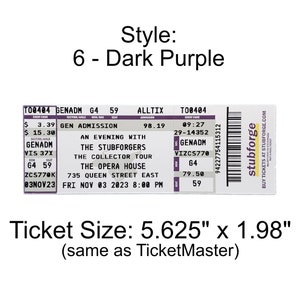Custom Concert Ticket - Fully Customizable - Ticketmaster Fake Concert ...