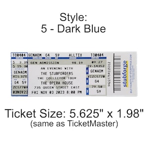 Custom Concert Ticket - Fully Customizable - Ticketmaster Fake Concert ...