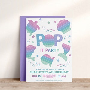 Editable Pop It Birthday Invitation Pop It Mermaid - Etsy