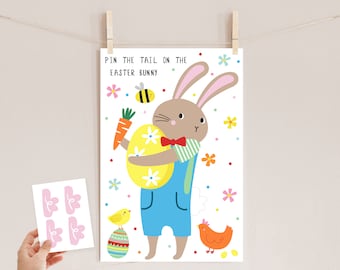 Pin the Tail on the Bunny Easter Printable Game (INSTANT DOWNLOAD) by ...