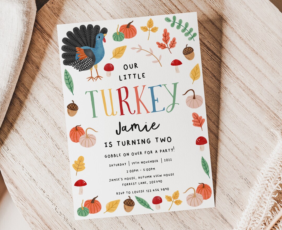 EDITABLE Thanksgiving Invitation Kids Thanksgiving - Etsy
