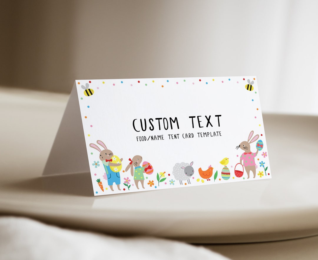 Editable Easter Name Tags Easter Food Tent Card Easter Table ...