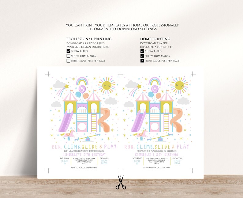 Park Party Invitation Playground Birthday Invitation Park - Etsy
