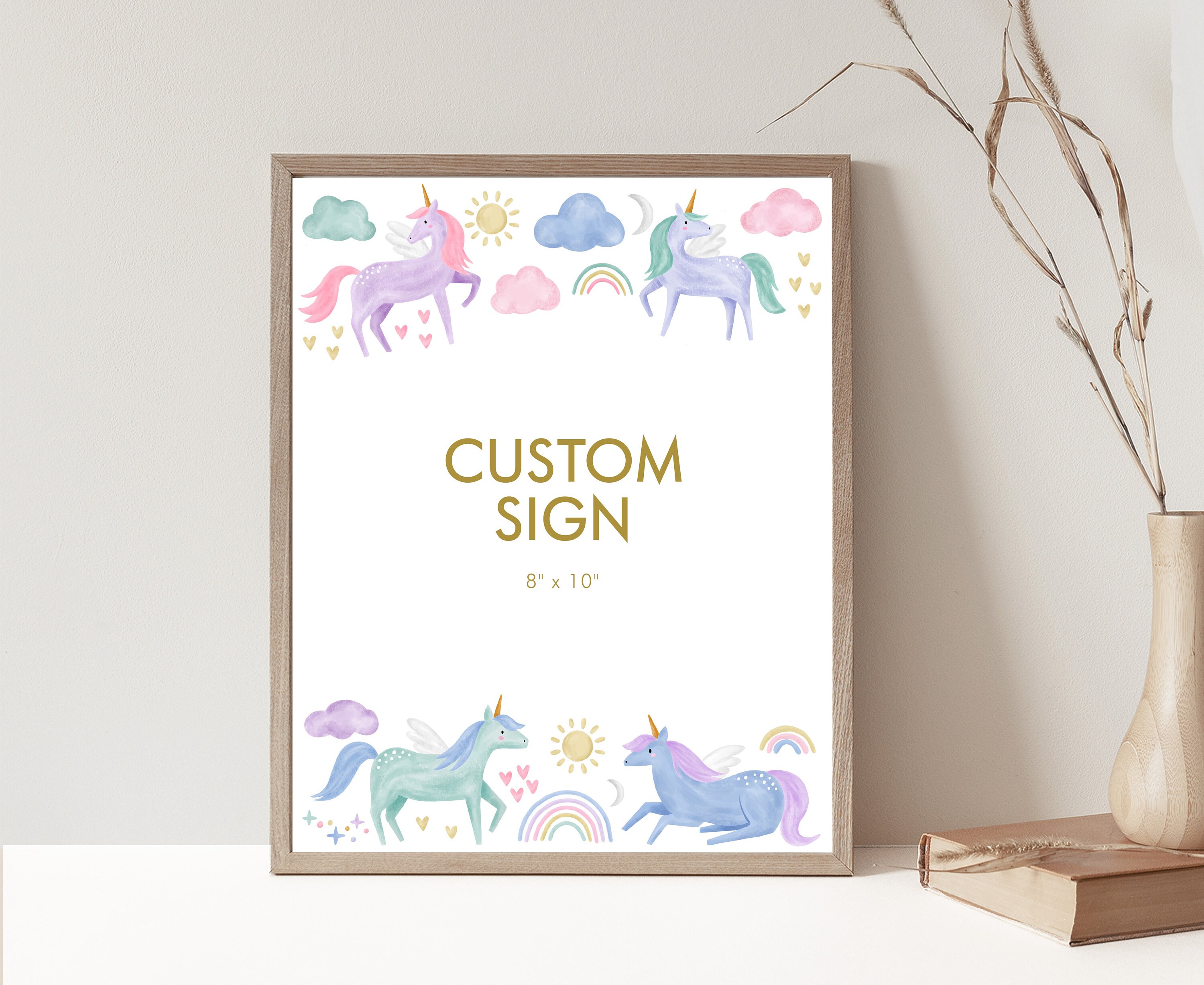 Unicorn Birthday Party Bundle, Editable Templates - Etsy