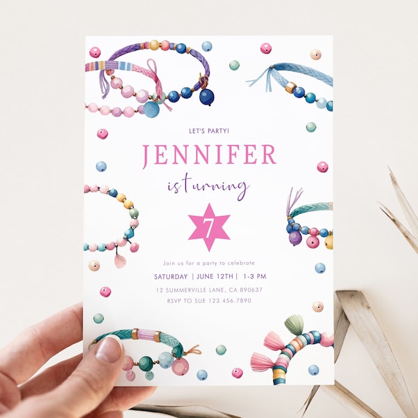 Friendship Bracelet Invitation - Etsy
