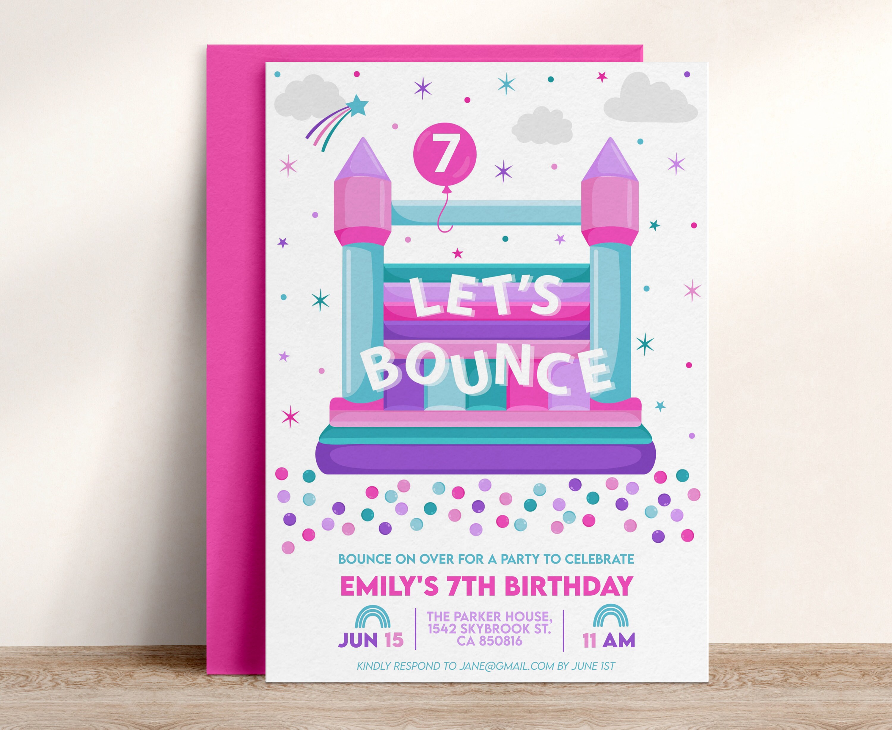 Bounce House Birthday Invitation Bouncy Castle Party - Etsy