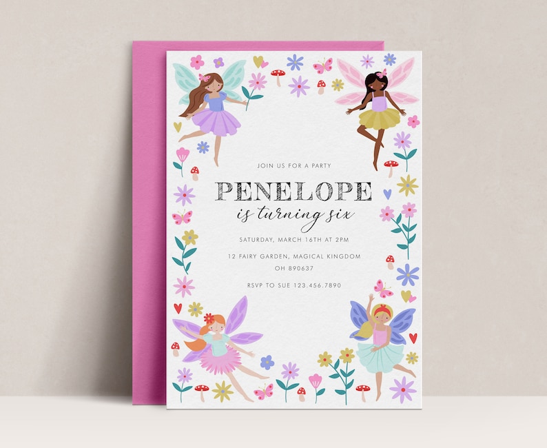 Editable Fairy Birthday Invitation, Pixie Party Invite (digital) - Etsy