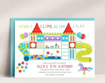 Playground Birthday Invitation park Party Invite Simple - Etsy