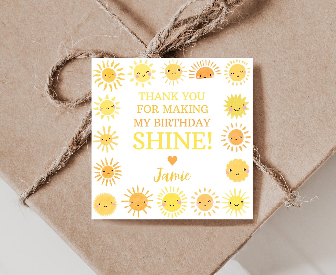 Sunshine Gift Tag, Sunshine Favor Tags, Sunshine Party Label, Sunshine ...