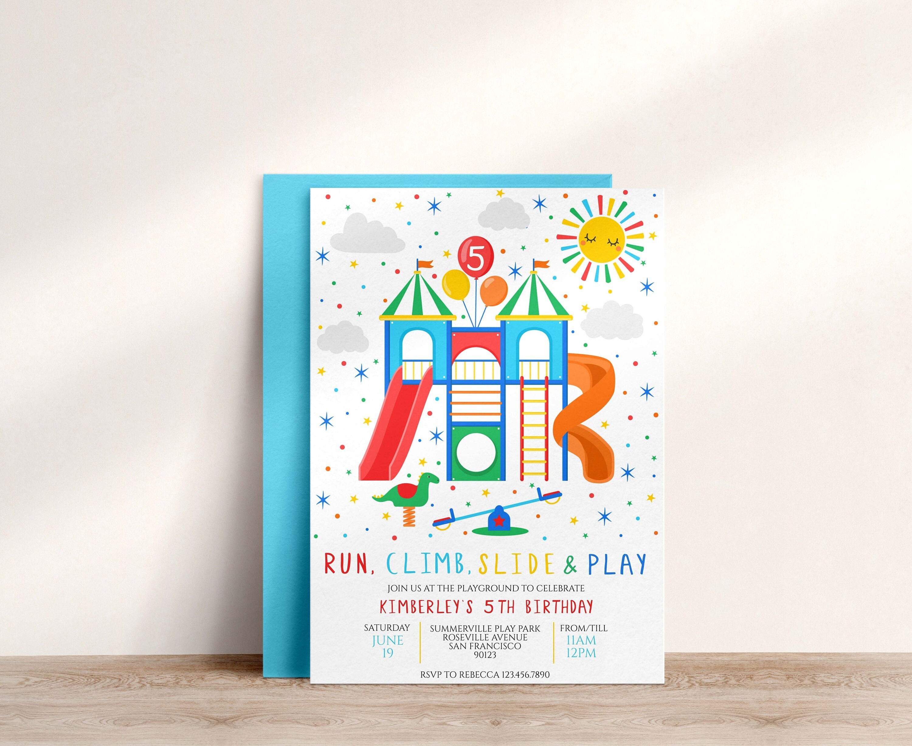 Playground Party Park Party Invitation Outdoor Party Invite Park Party ...