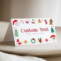 Printable Christmas Place Cards | Editable Name Cards | Christmas Tree ...
