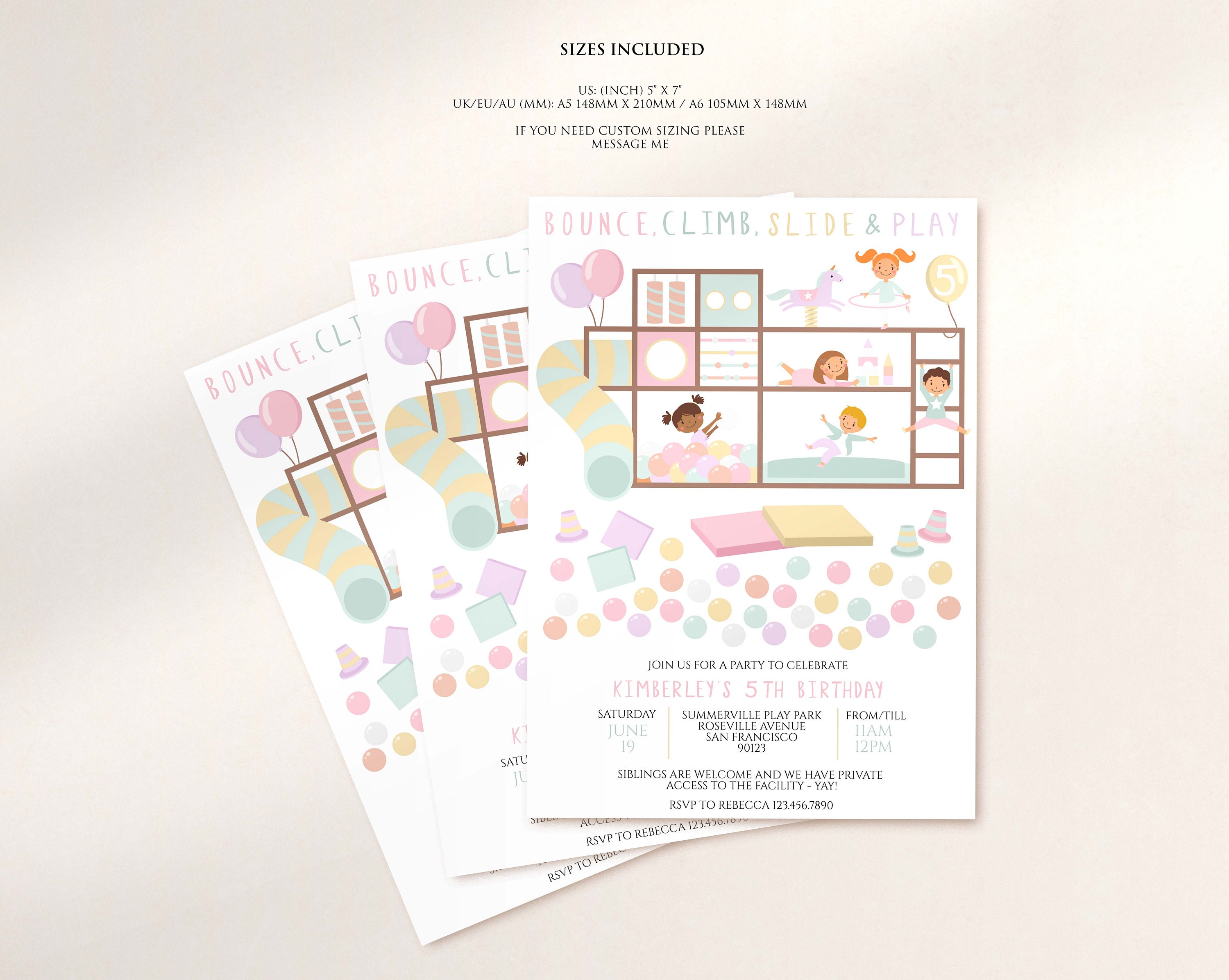 Jungle Gym Birthday Invitation Soft Play Invitation Bounce - Etsy