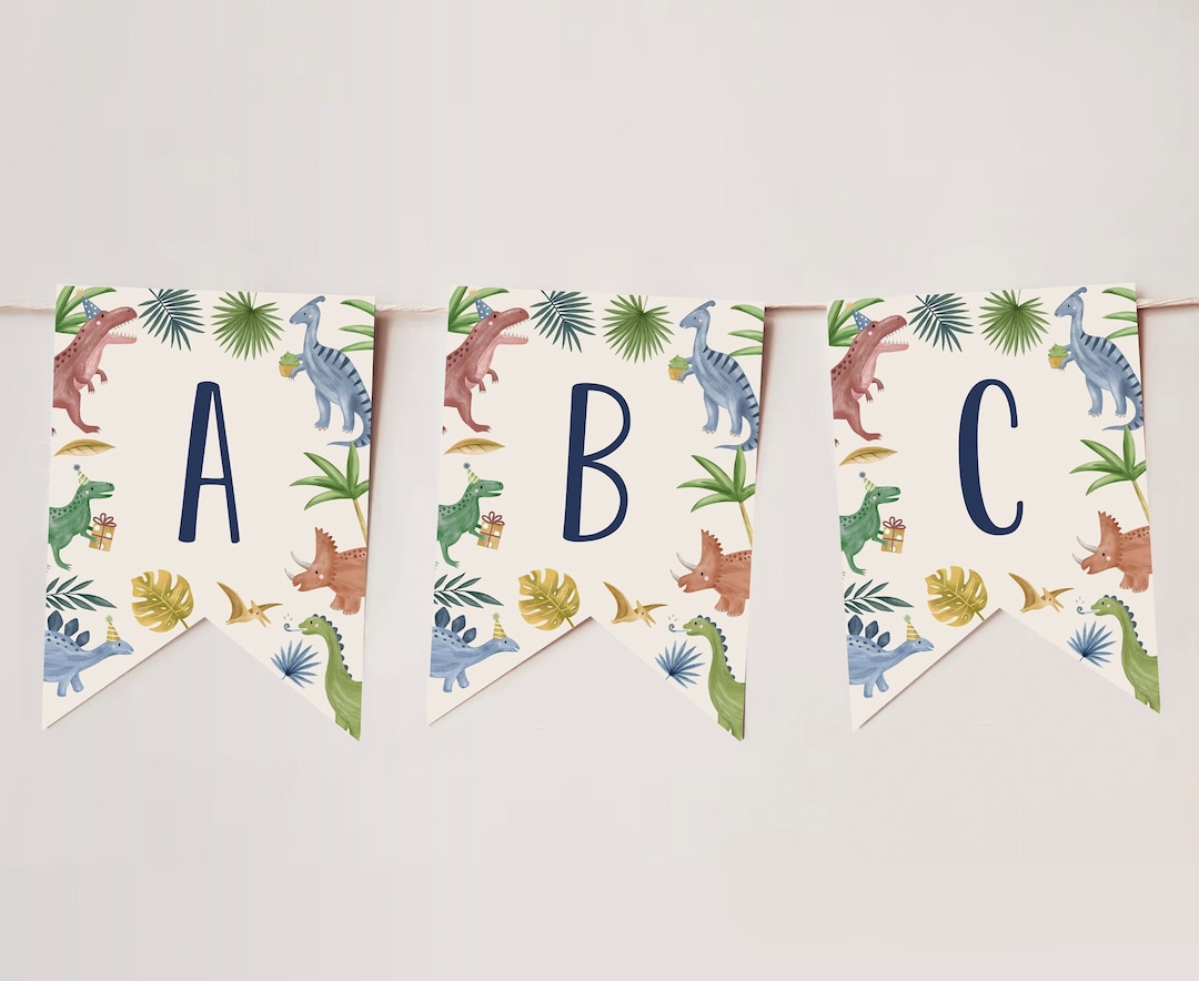 Dinosaur Banner, Dinosaur Birthday Bunting, Dinosaur Bunting Banner ...