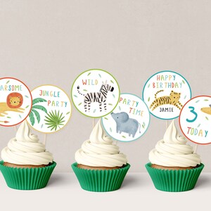 Jungle Party Gift Tag Jungle Favor Tags Jungle Animals Birthday Party ...