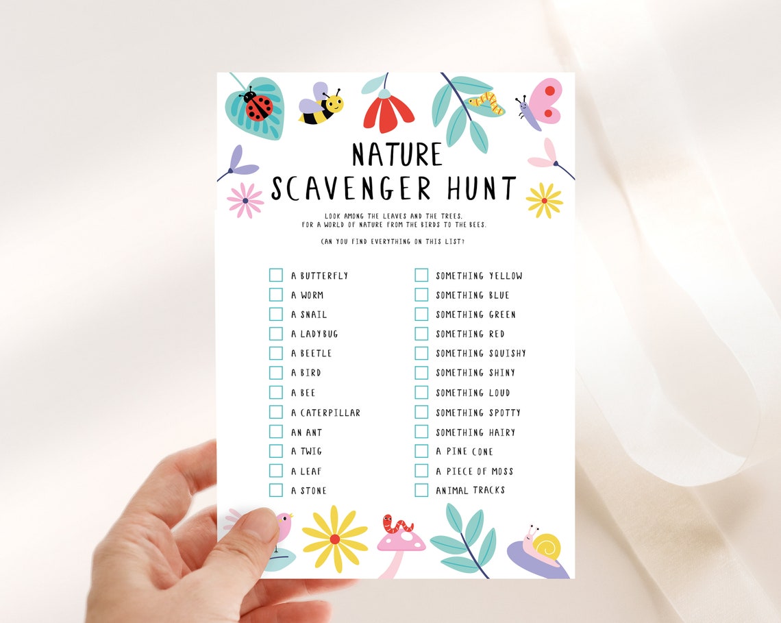 Nature Scavenger Hunt Outdoor Learning Activity Outdoor - Etsy