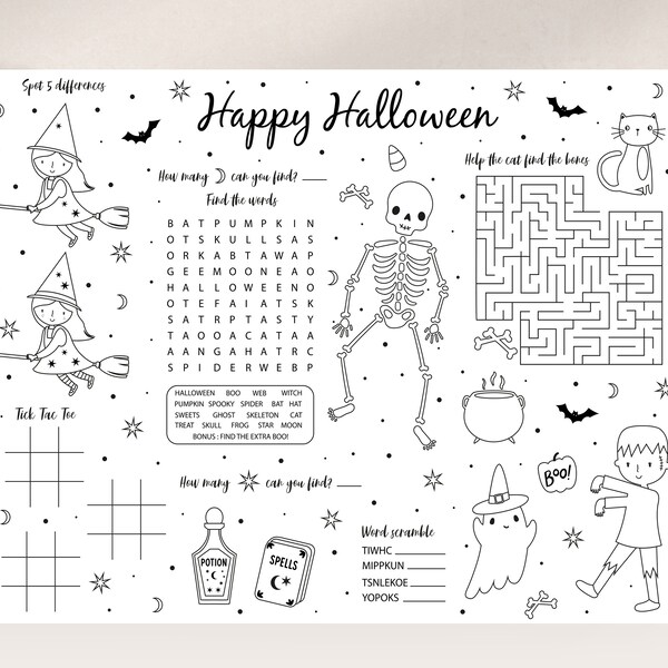 Halloween Placemat - Etsy