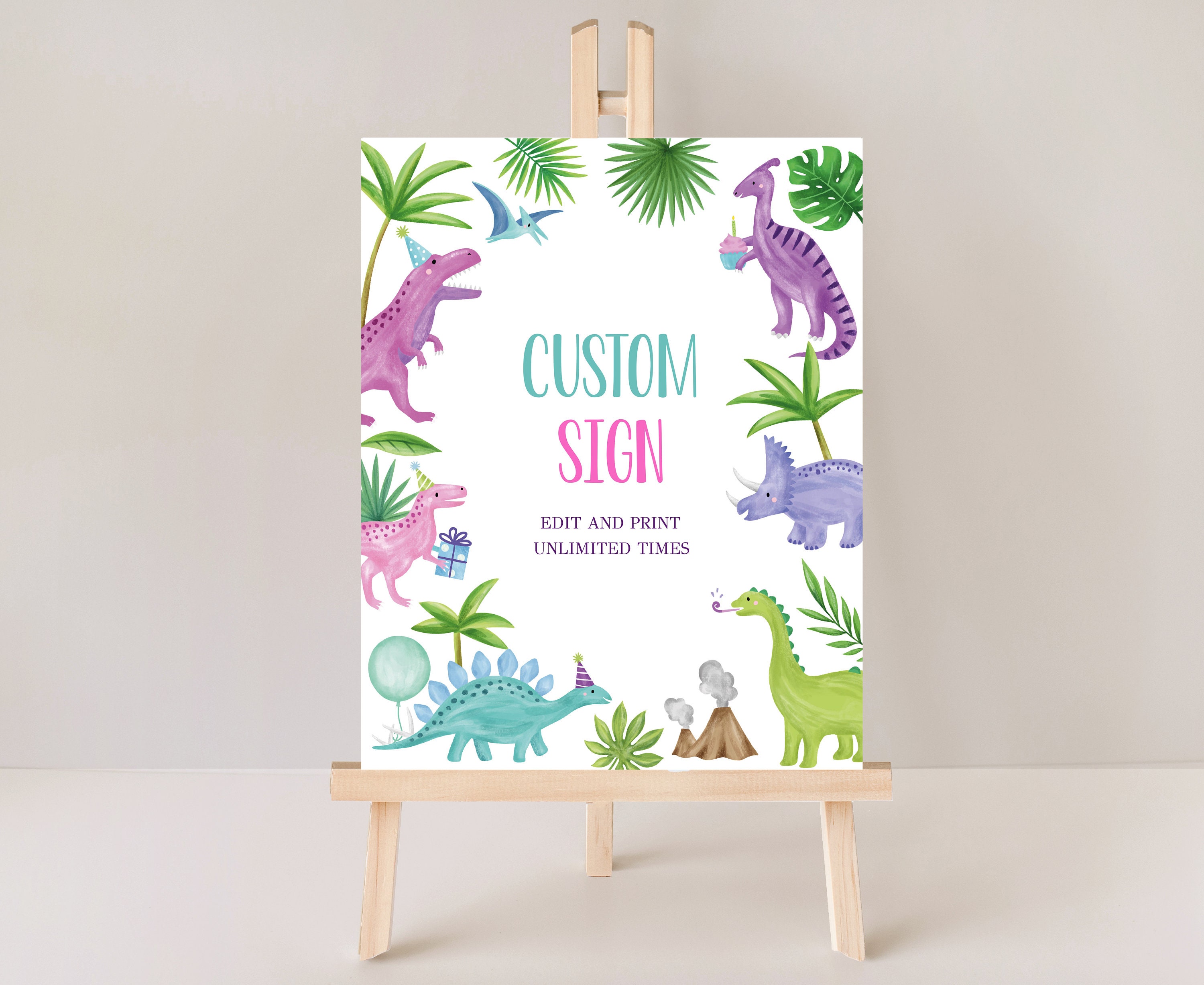 Dinosaur Birthday Sign Dinosaur Party Favor Sign Dinosaur - Etsy