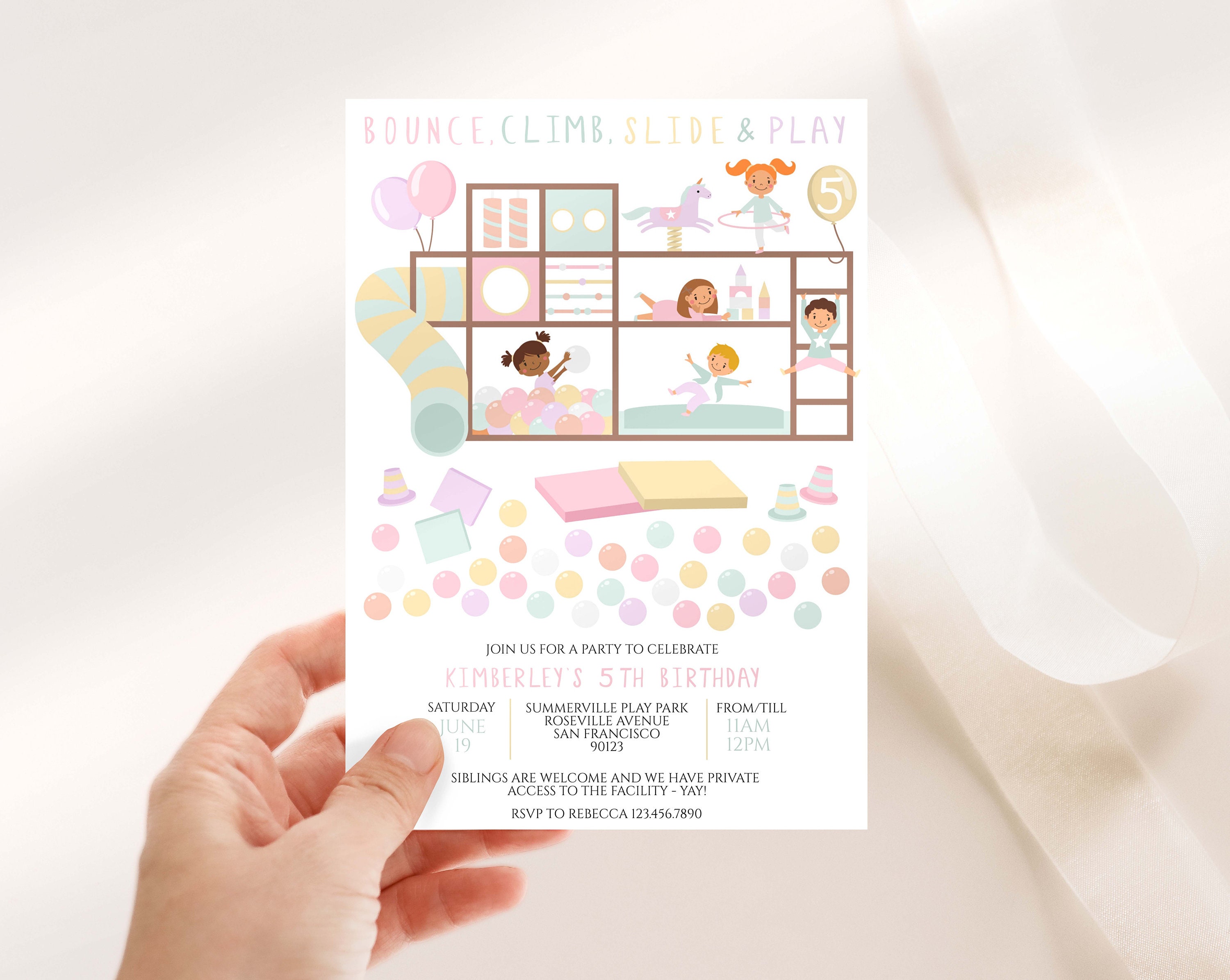 Jungle Gym Birthday Invitation Soft Play Invitation Bounce - Etsy
