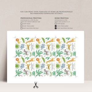 Jungle Party Gift Tag Jungle Favor Tags Jungle Animals Birthday Party ...