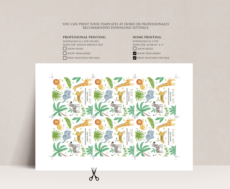 Jungle Party Gift Tag Jungle Favor Tags Jungle Animals - Etsy