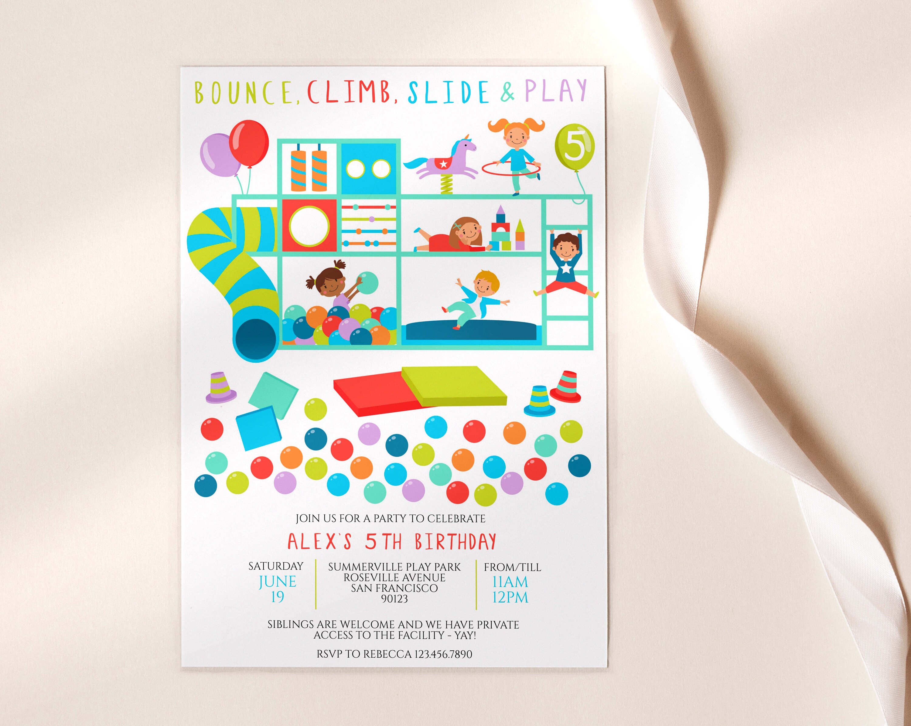Jungle Gym Birthday Invitation Soft Play Invitation Bounce - Etsy
