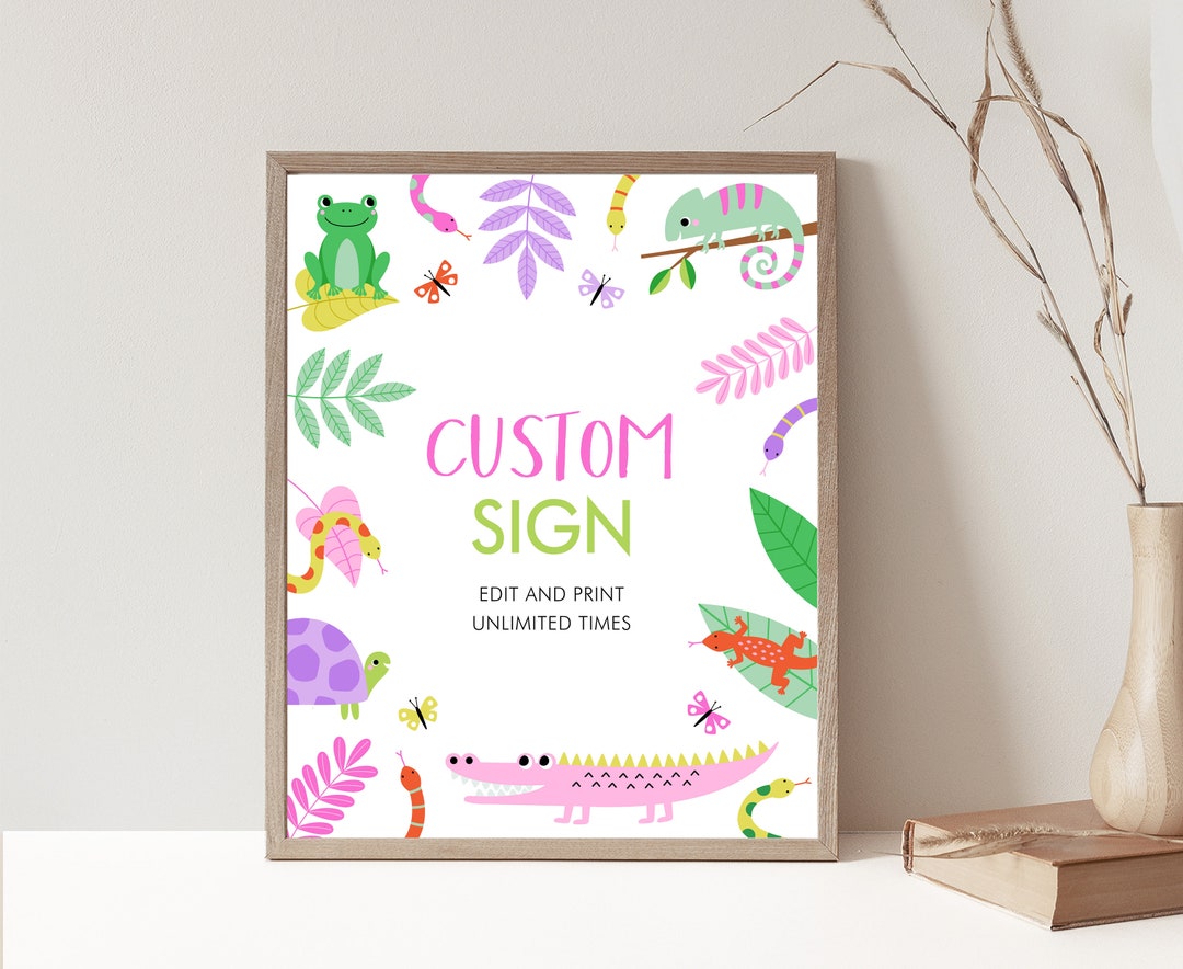 Reptile Birthday Sign, Reptile Party Favor Sign, Reptile Sign, Reptile ...