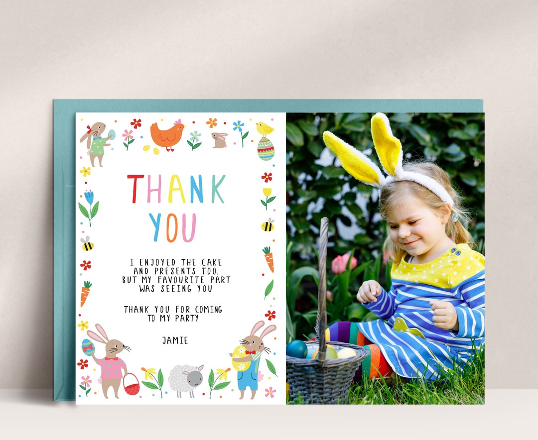 Easter Thank You Card, Printable Thank You, Thank You Template, Easter ...