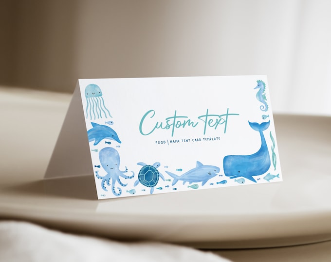Under the Sea Place Cards, Ocean Birthday Decorations, Sea Baby Shower ...