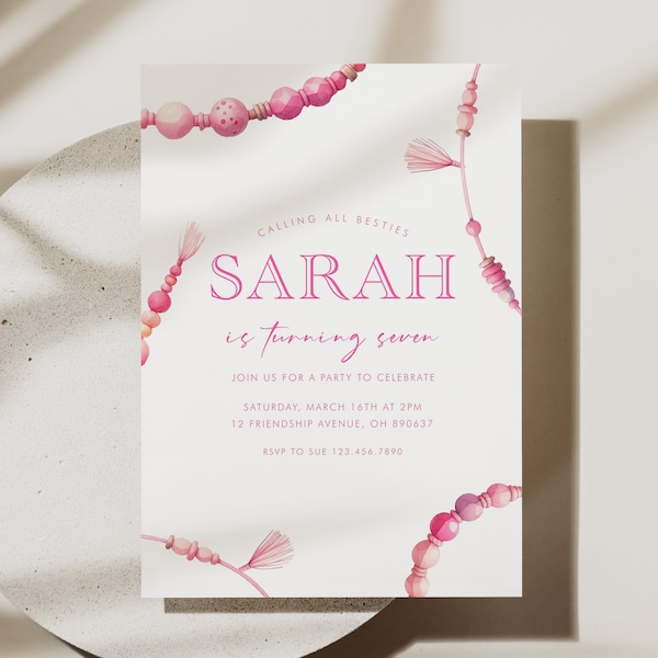 Friendship Bracelet Invitation - Etsy