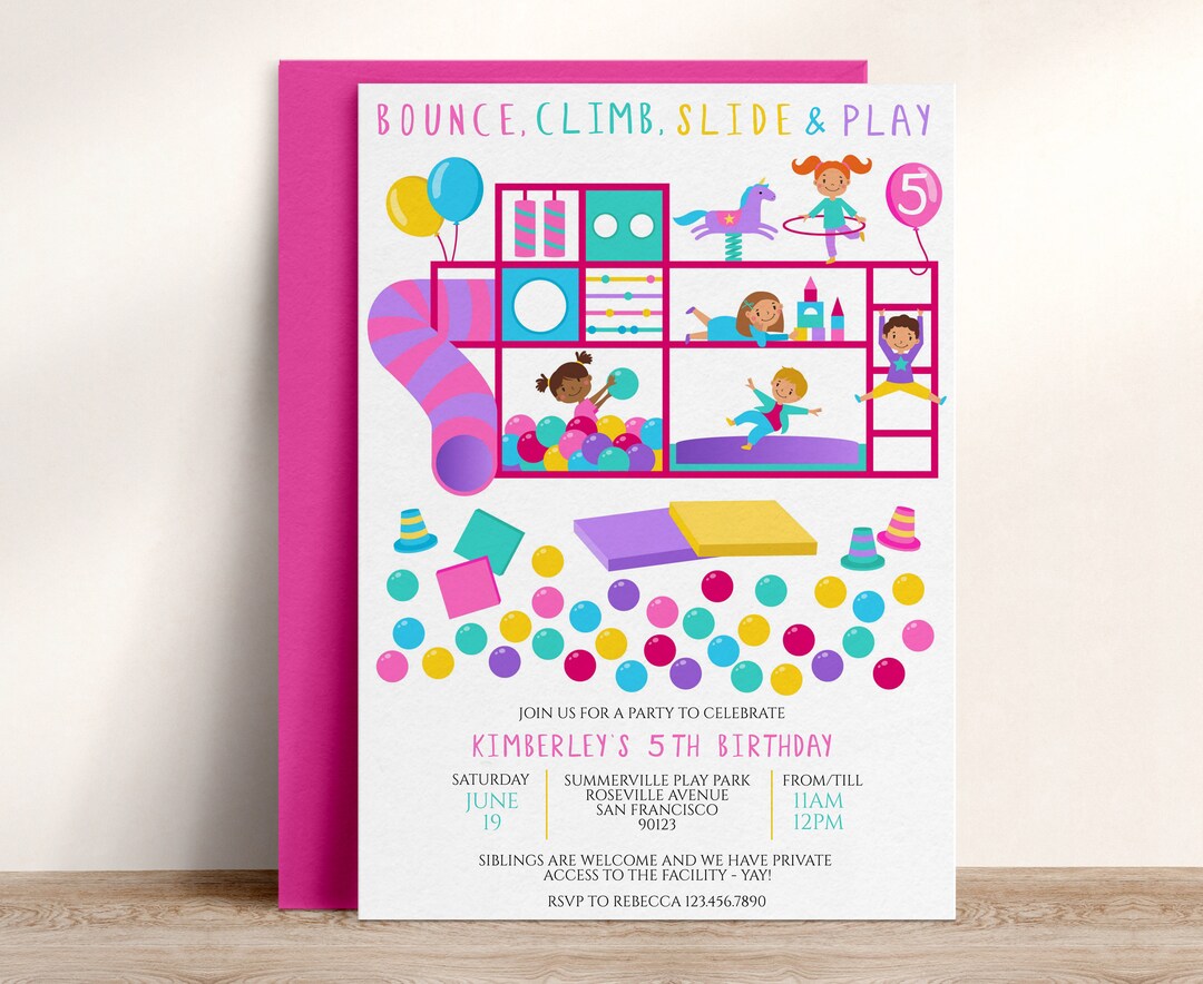 Jungle Gym Invitation Soft Play Invitation Indoor Playground - Etsy